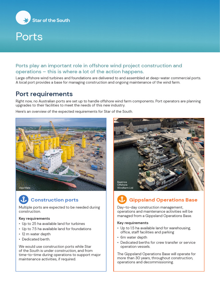 Factsheet - Ports | PDF | Offshore Wind Power | Wind Turbine