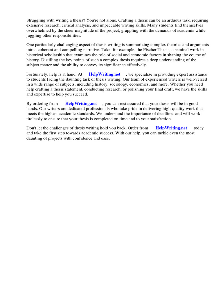 Fischer Thesis Summary | PDF | Rhetoric | Thesis