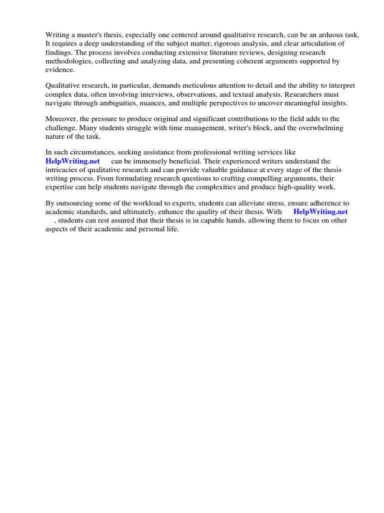 Master Thesis Qualitative Research Pdf Qualitative Research
