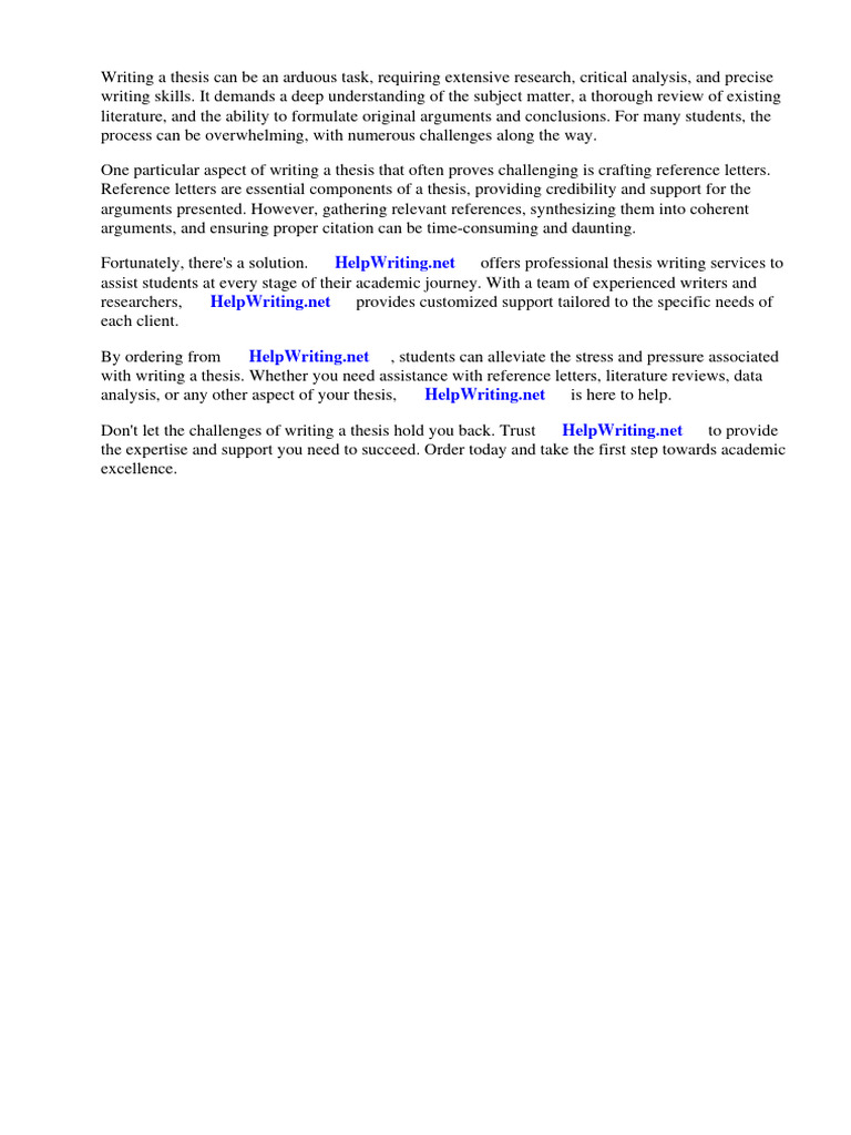 Reference Letter Thesis | PDF | Thesis | Mentorship