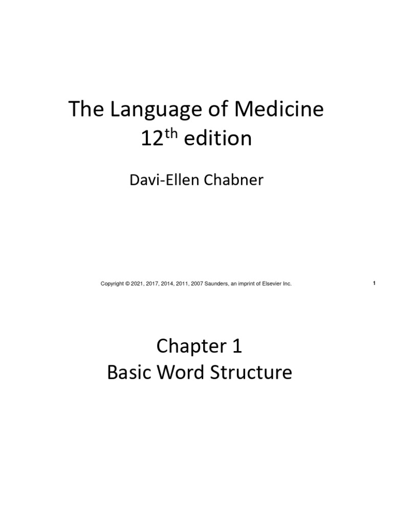 Chapter 1 Basic Word Structure | PDF | Medical Specialties | Clinical ...