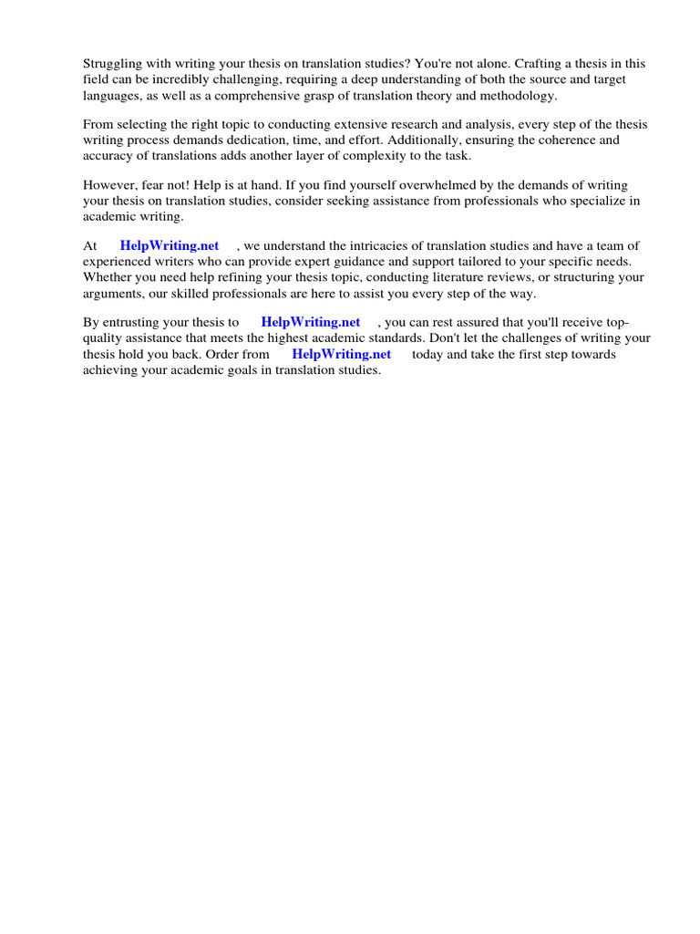 Thesis Topics On Translation Studies | PDF | Translations | Linguistics
