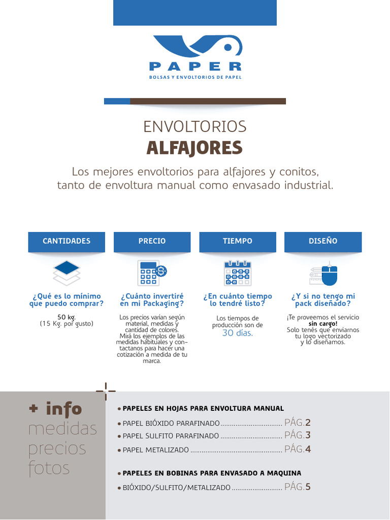Envoltorios para Alfajores: Opciones y Precios | PDF