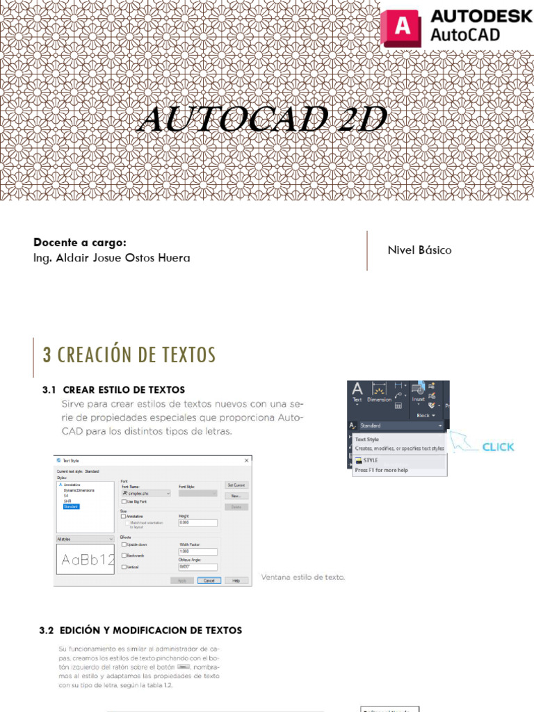 Curso Básico AutoCAD 2D: Textos y Figuras | PDF