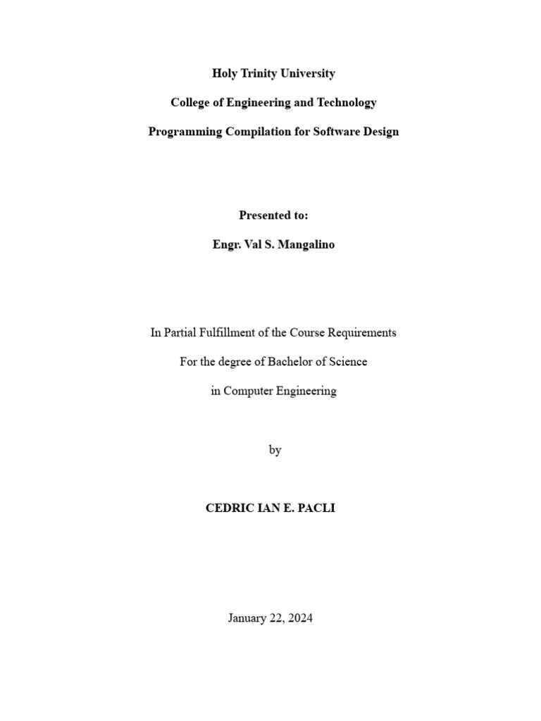 Compilation Software Design | PDF Compilation Software Design | PDF