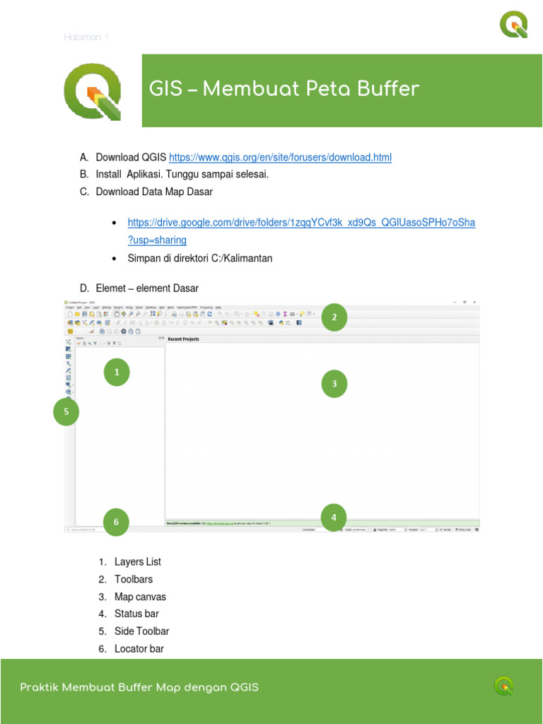 Praktik Membuat Peta Buffer QGIS (1) | PDF