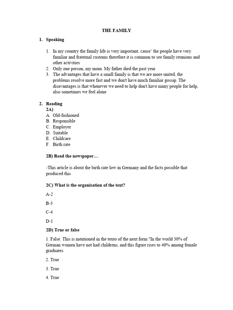 The Family | PDF | Linguistics | Grammar