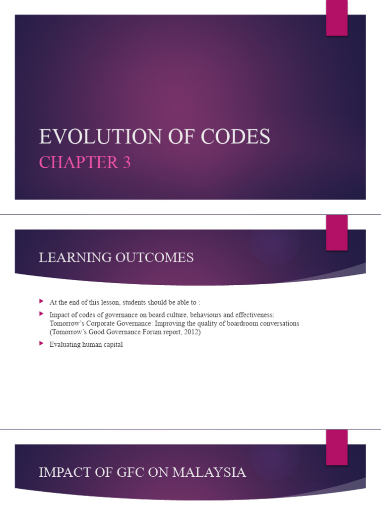Chapter 3 - Evolution of Codes | PDF | Governance | Corporate Governance