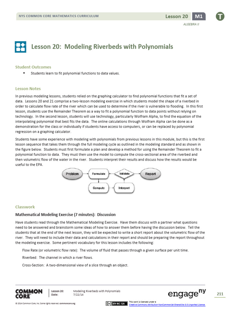 Modeling Riverbeds with Polynomials | PDF | Polynomial | Equations