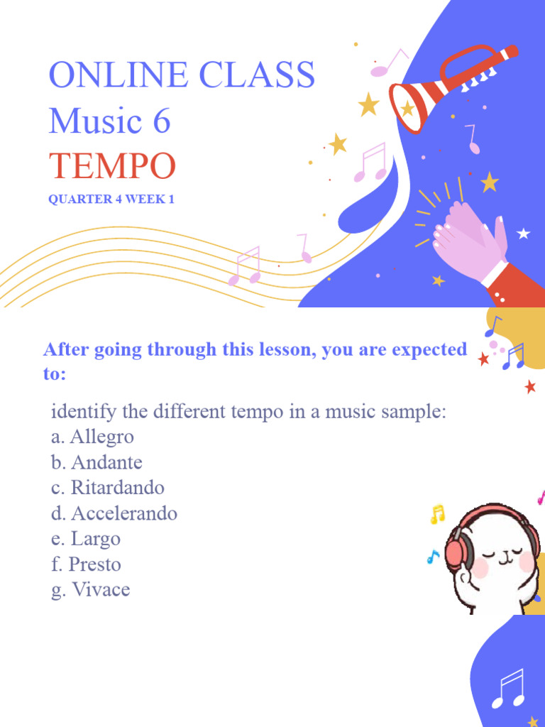 Online Class Music 6: Tempo | PDF | Tempo | Notation