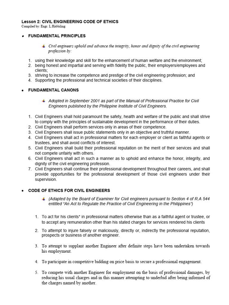 Civil Engineering Code of Ethics Guide | PDF | Expert Witness | Employment