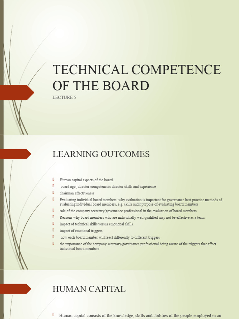 CHAPTER_5_-TECHNICAL_COMPETENCE_OF_THE_BOARD | PDF
