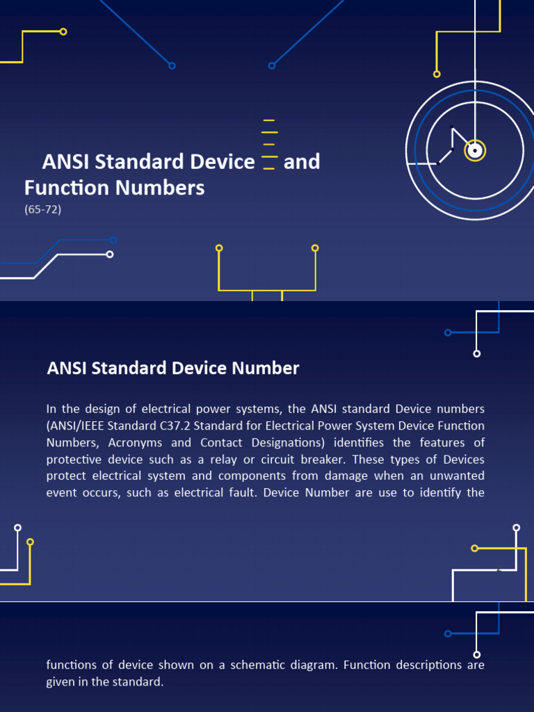 ANSI Device Function Numbers Explained | PDF | Relay | Switch