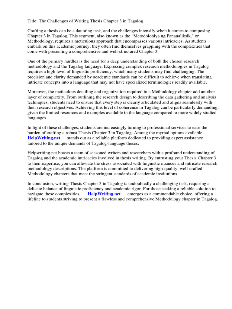 Thesis Chapter 3 Tagalog | PDF | Tagalog Language | Methodology
