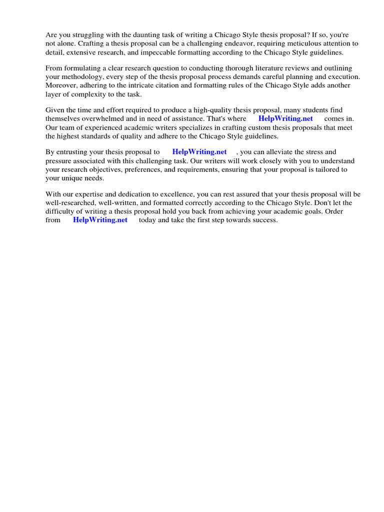 Chicago Style Thesis Proposal | PDF | Note (Typography) | Citation
