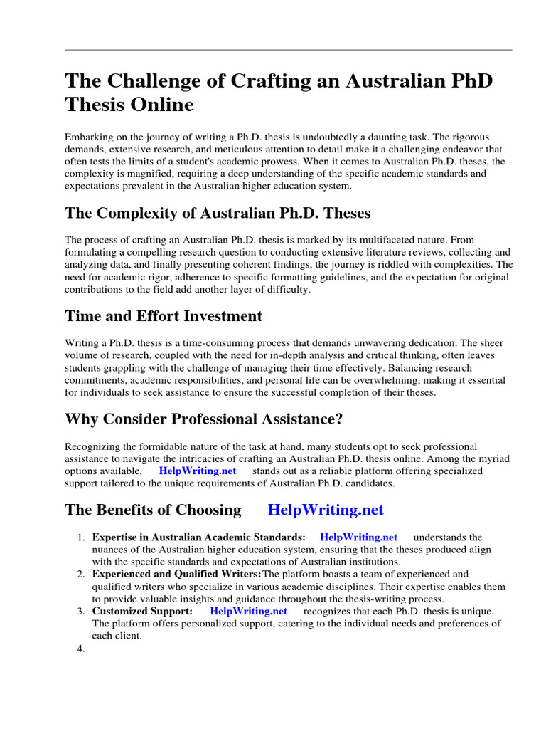 Australian PHD Thesis Online | PDF | Thesis | Cost Of Living