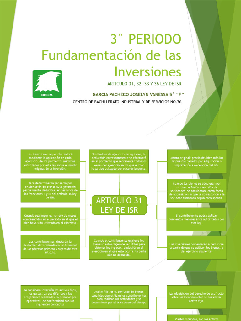 Deducción de Inversiones ISR | PDF | Activo intangible | Economias