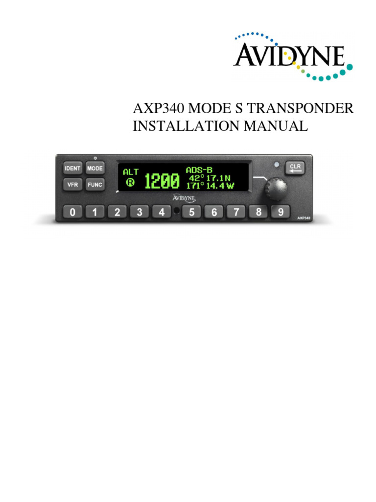 AXP340 Installation Manual | PDF | Electrical Connector | Transponder ...