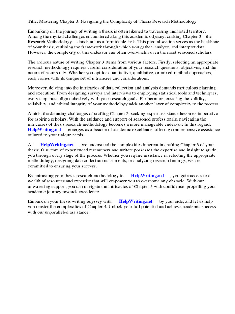 Chapter 3 Thesis Research Methodology | PDF | Methodology | Scientific ...