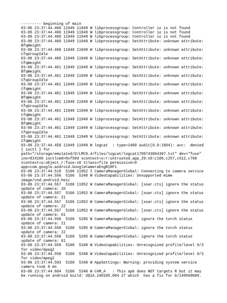 Camera Manager Log Errors and Warnings | PDF | Computer Programming | Computing