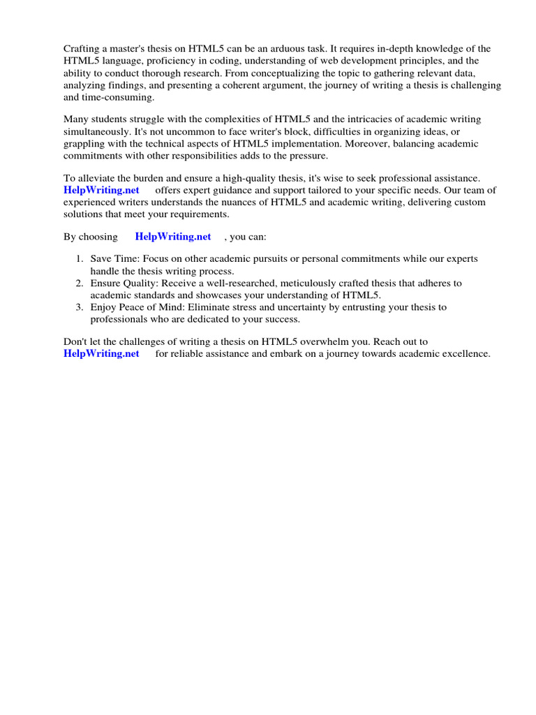 Html5 Master Thesis | PDF | Thesis | Human Communication