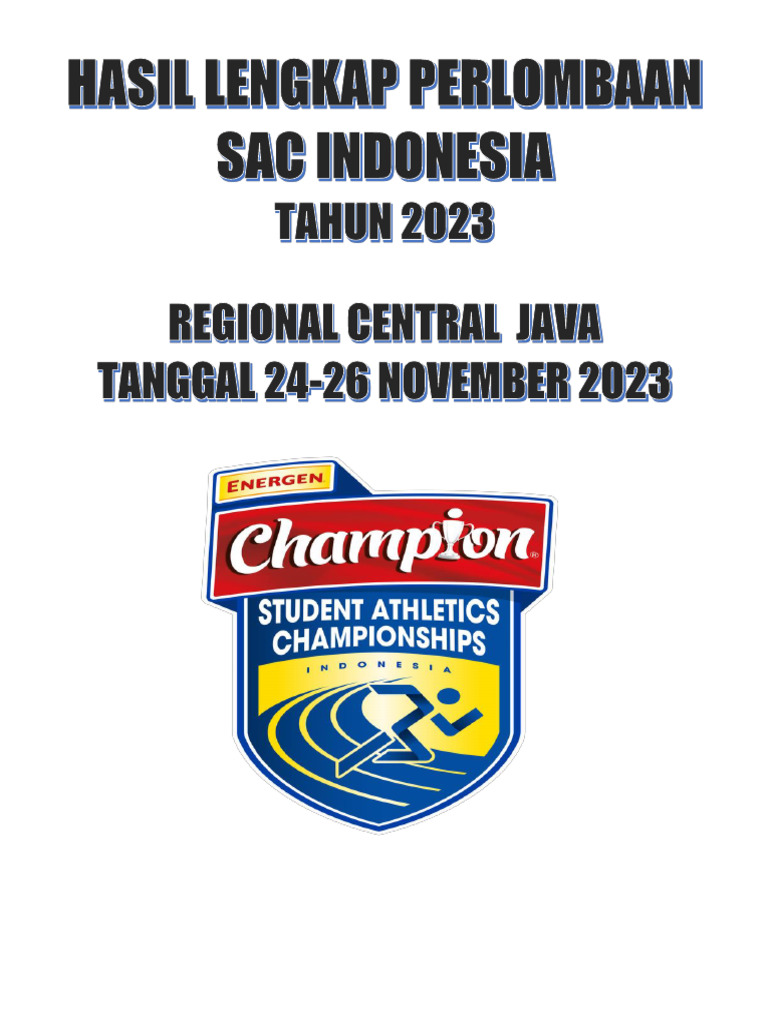 Hasil Keseluruhan Sac Central Java 2023 | PDF