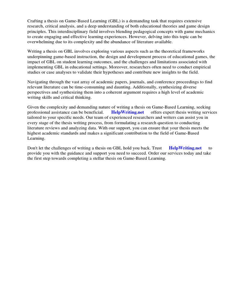Thesis Game Based Learning | PDF | Learning | Teachers