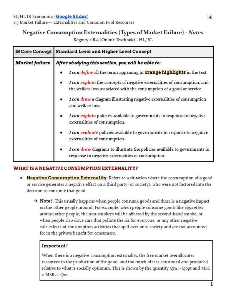 (4b.) Negative Consumption Externalities (Types of Market Failure ...