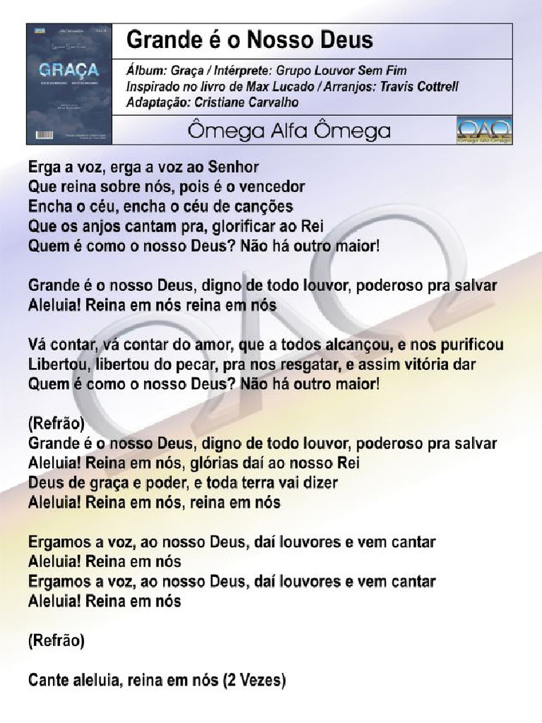 Grande É o Nosso Deus | PDF
