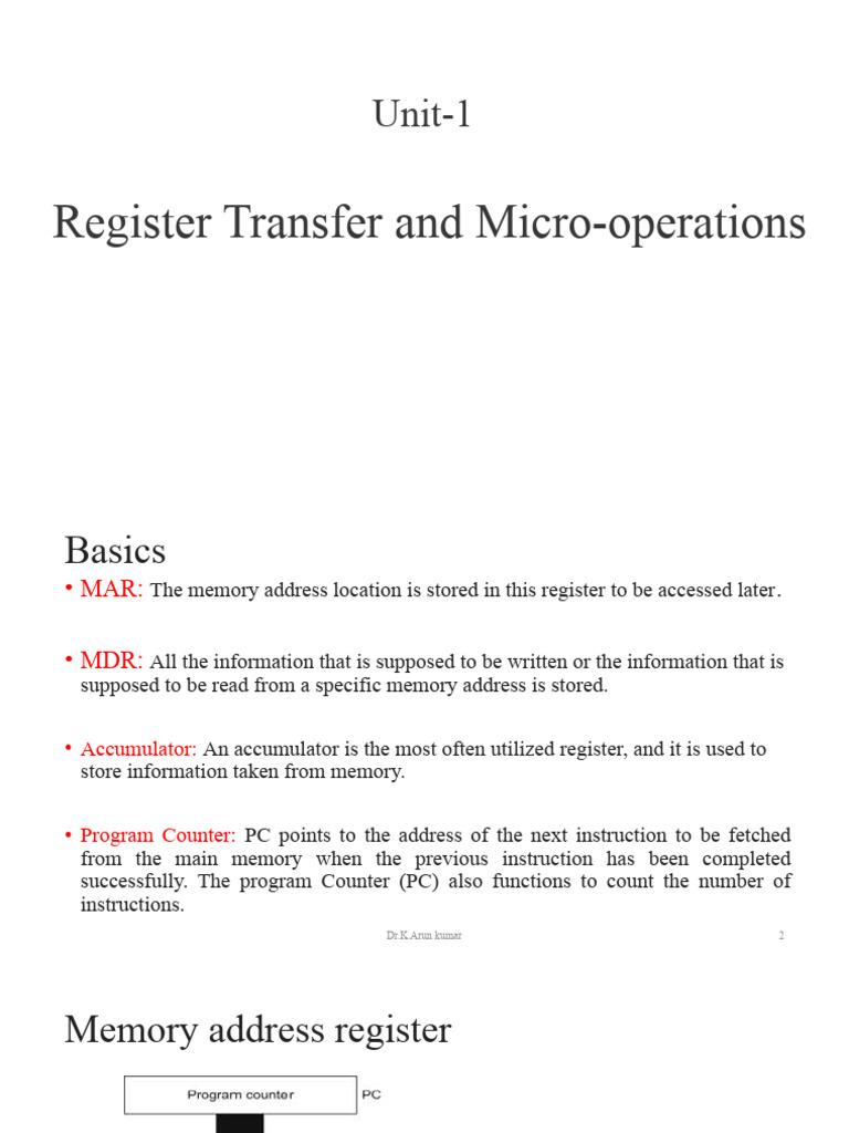 Register Transfer and Micro-operations UNIT-1 | PDF | Logic Gate | Computing
