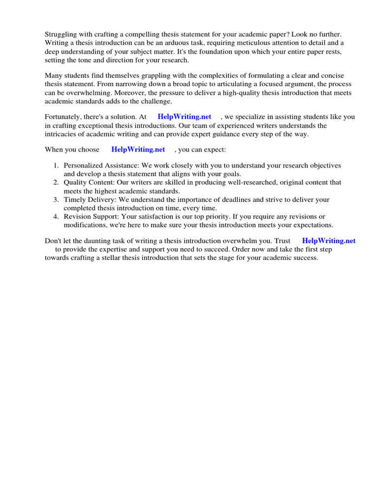 How To Write A Introduction With Thesis Statement | PDF | Essays | Thesis