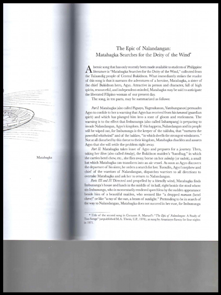 The Epic of Nalandangan (Talaandig Central Bukidnon) | PDF