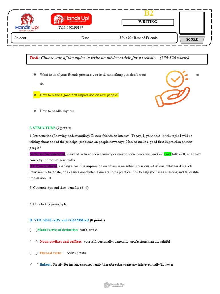 B2 - U2 - Writing | PDF | Body Language | Communication
