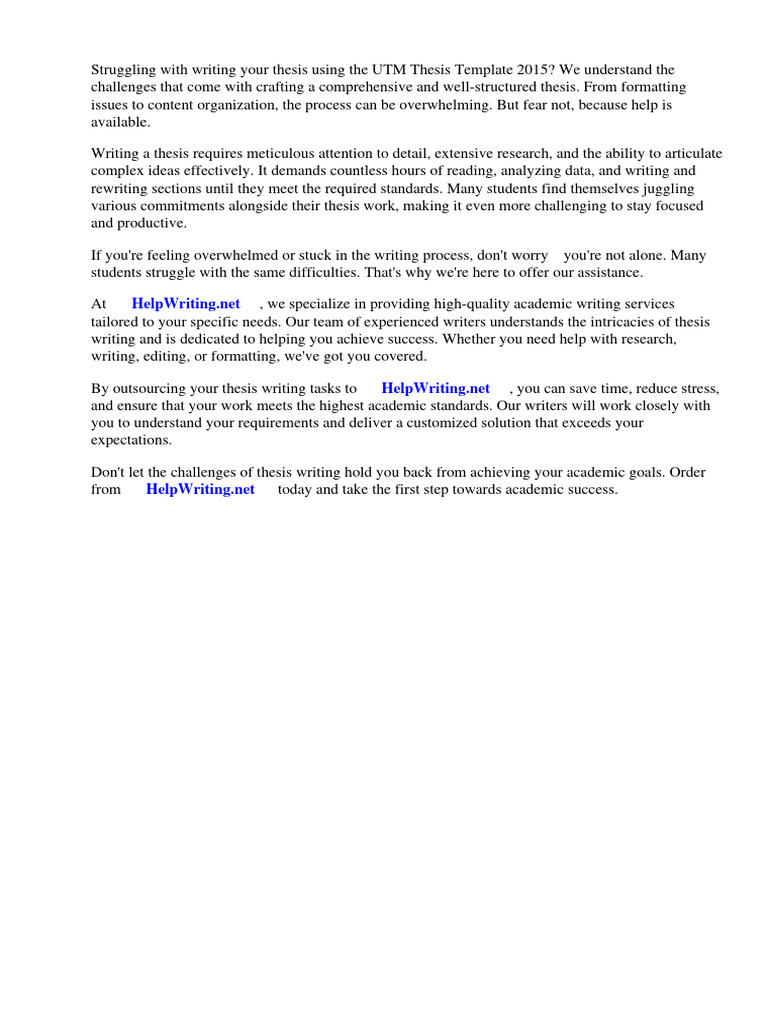 Utm Thesis Template 2015 | PDF | Thesis | Libraries