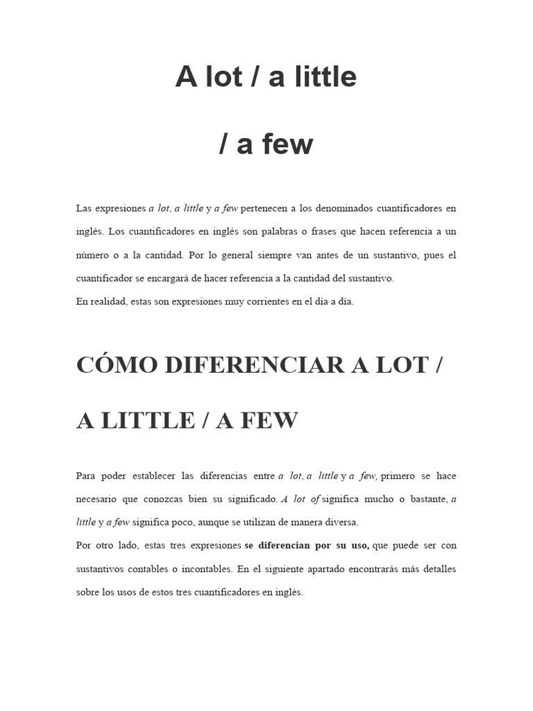 A Lot | PDF | Sustantivo | Lingüística