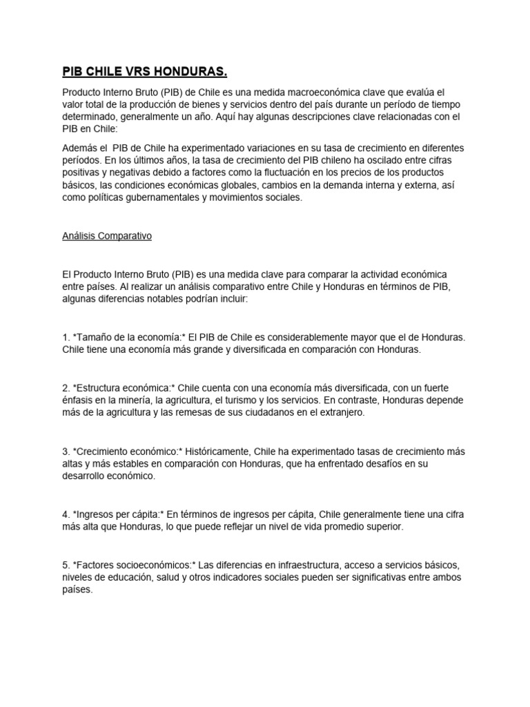 PIB CHILE y PERU | PDF | Producto Interno Bruto | Chile
