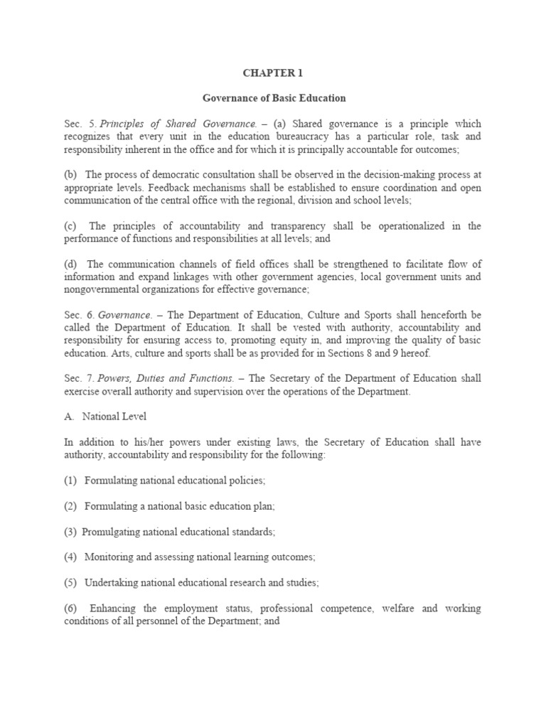 CHAPTER 1 Sec.7 | Download Free PDF | Governance | Teachers
