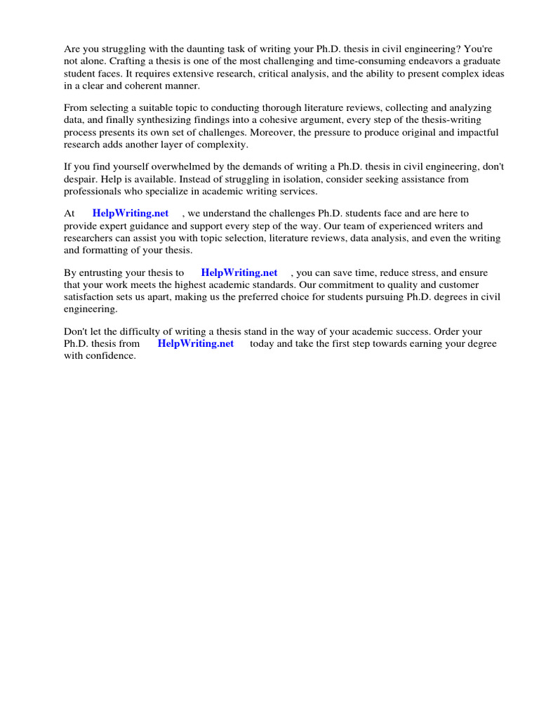 Phd Thesis Topics Civil Engineering | PDF | Thesis | Essays