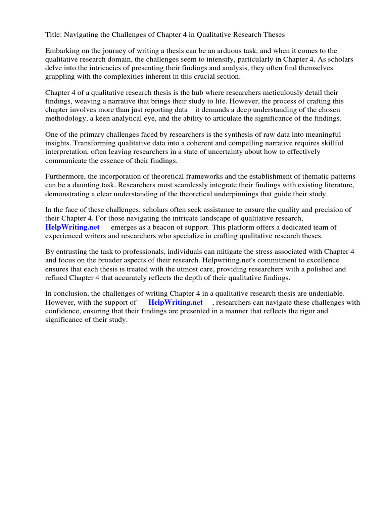 Chapter 4 Thesis Qualitative Research | PDF | Thesis | Qualitative Research Chapter 4 Thesis Qualitative Research | PDF | Thesis | Qualitative Research