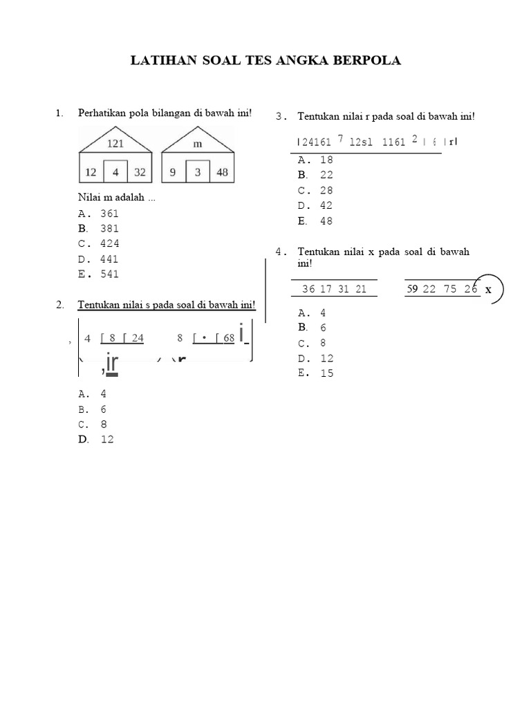 Latihan+pembahasan Soal Tes Angka Berpola | PDF