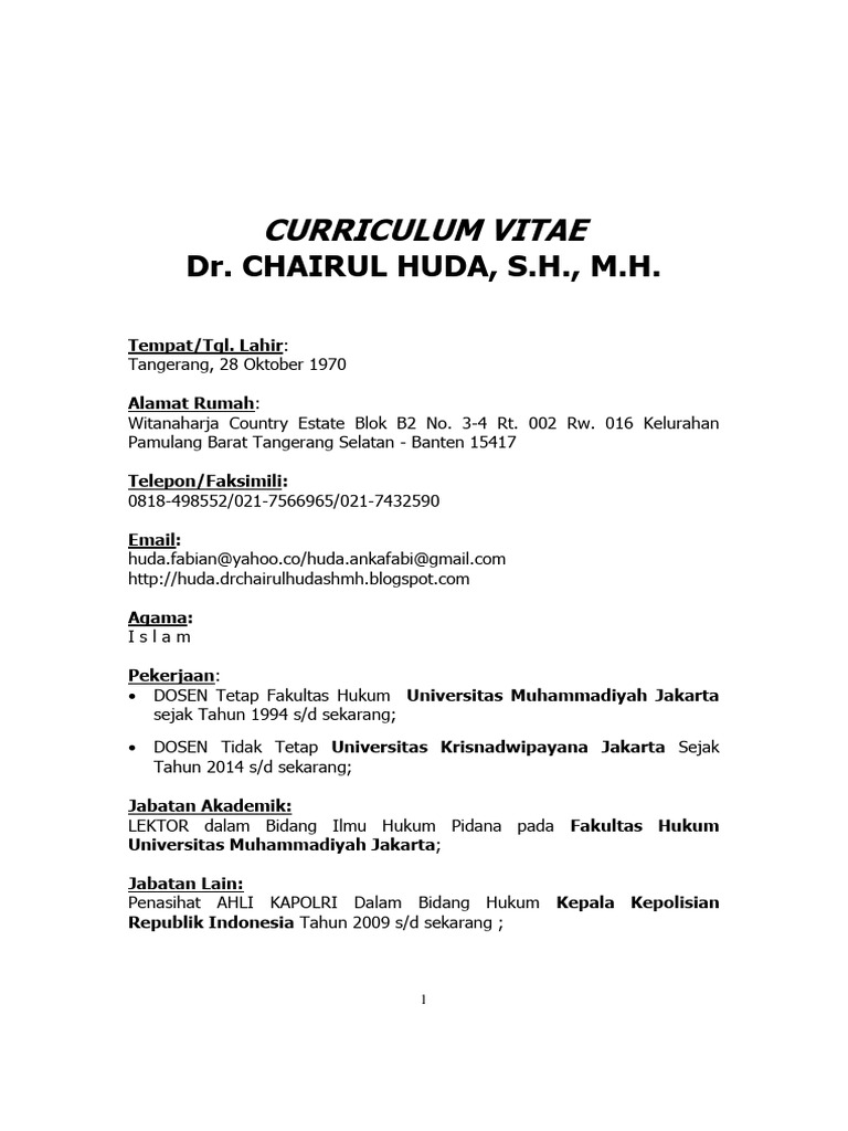 Cv 2024 Chairul Huda Pdf