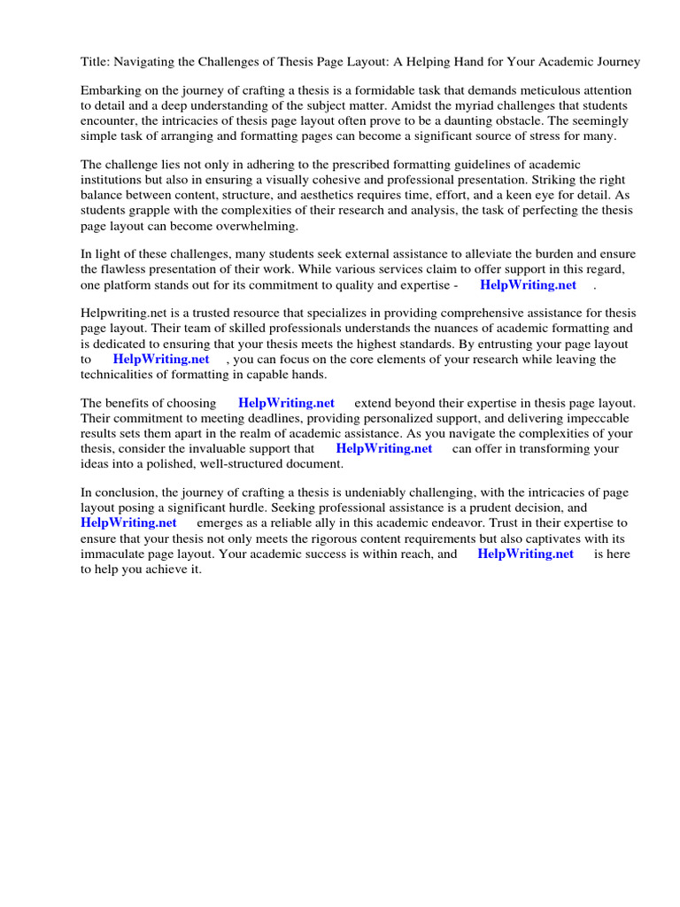 Thesis Page Layout | PDF | Thesis | Page Layout