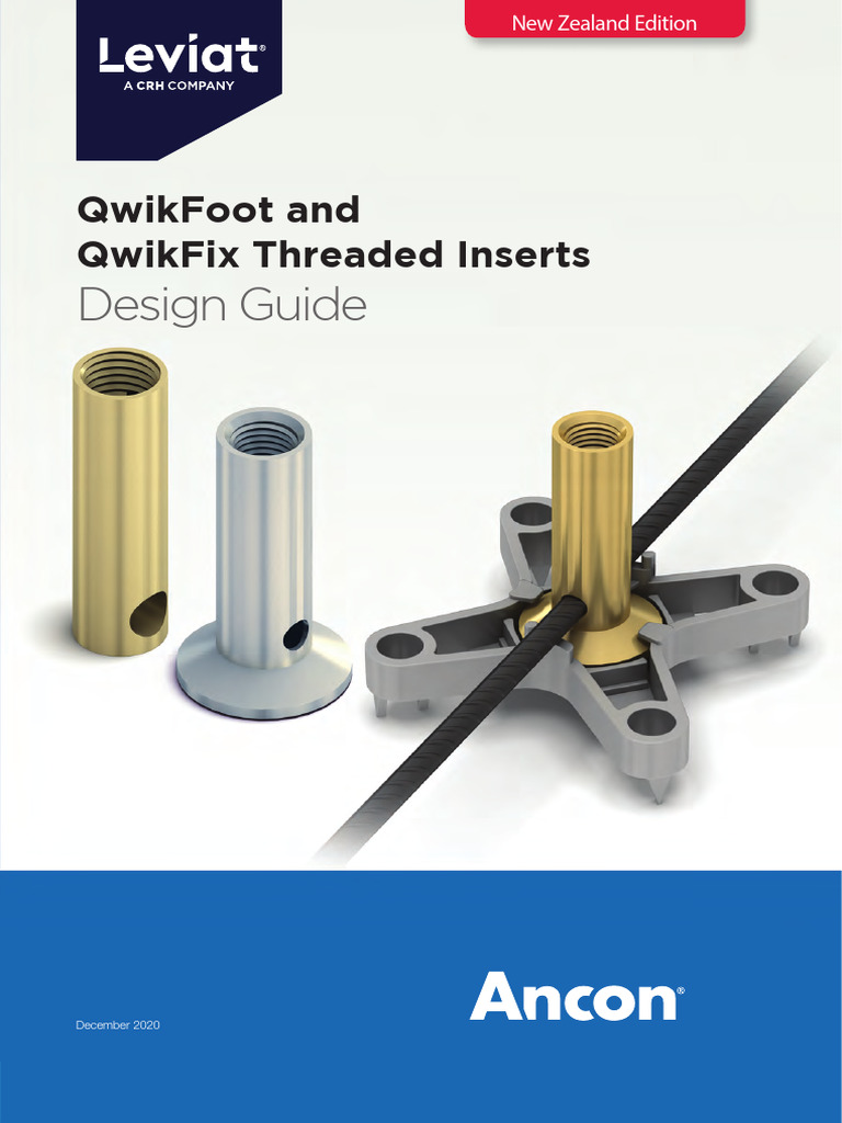Ancon QwikFoot and QwikFix Threaded Inserts Design Guide | PDF | Screw | Materials
