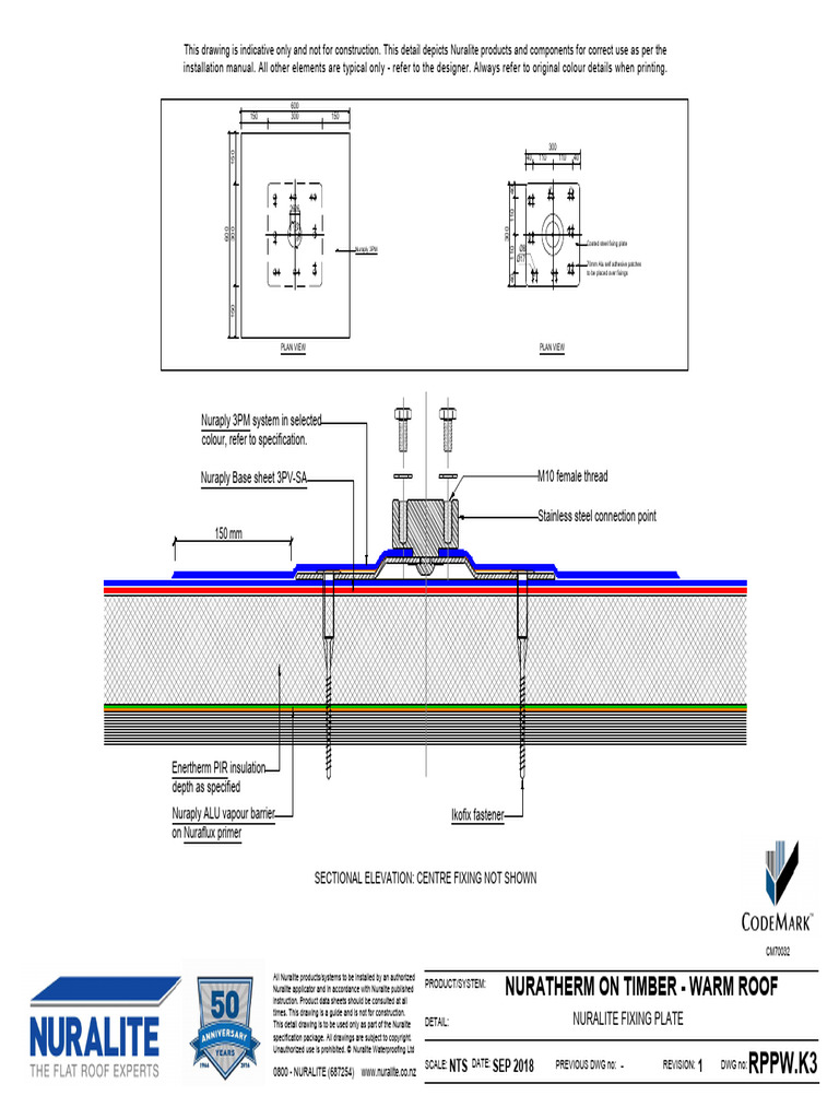 Nuralite Fixing Plate Warm Roof Detail (1) | PDF | Building Engineering ...