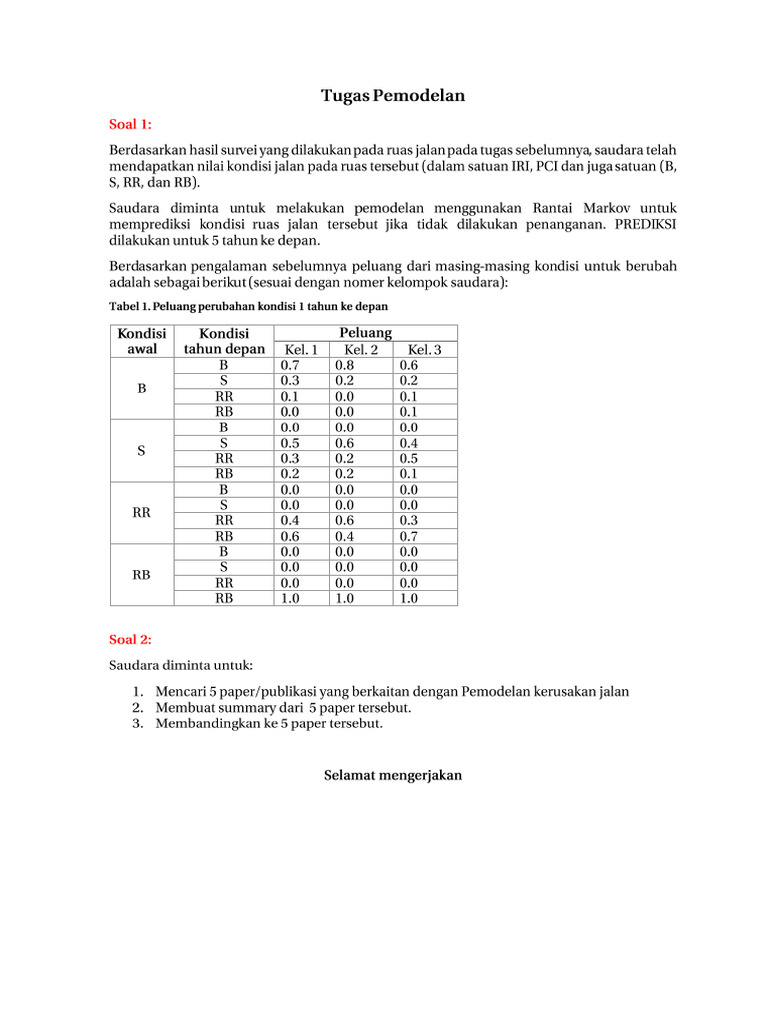 Tugas Pemodelan Kerusakan | PDF