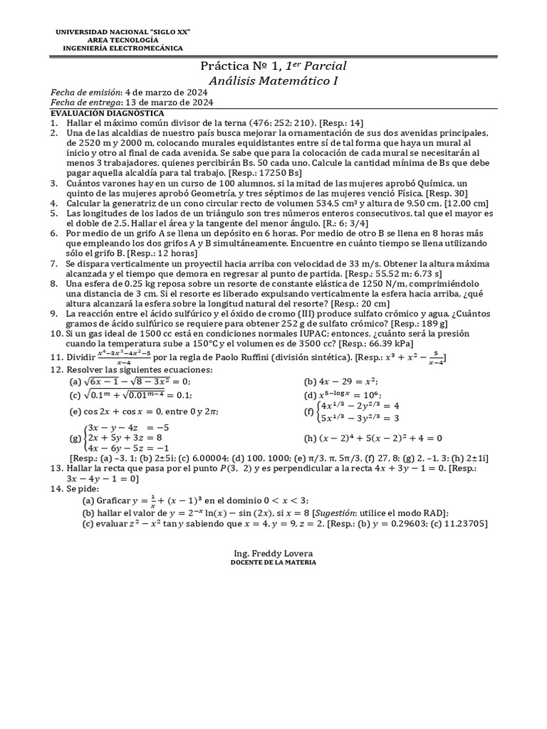 1P Practica1 Analisis Matematico I | PDF | Ciencias fisicas