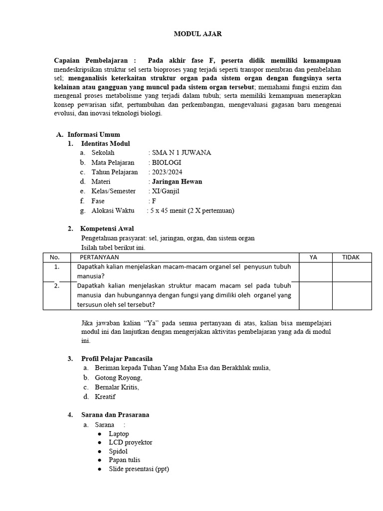 2b. OK MODUL AJAR JARWAN Ok | PDF