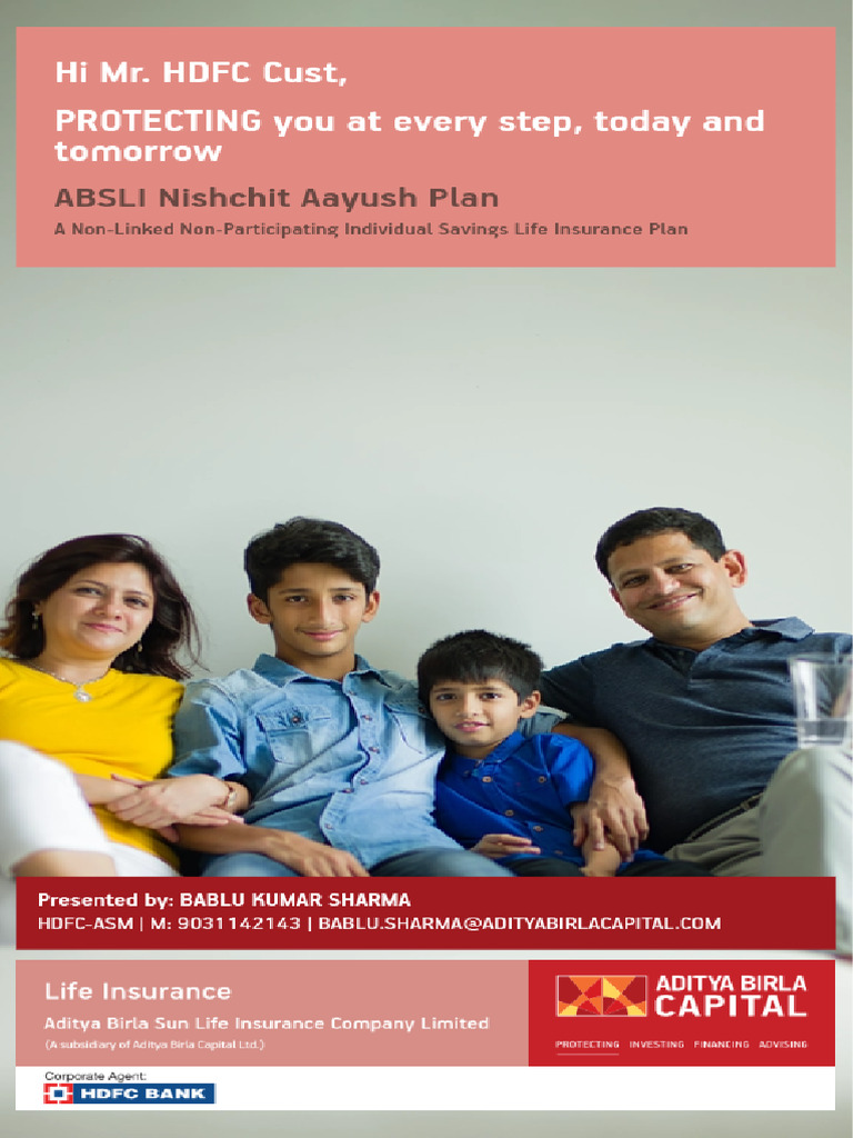HDFC Cust - Nishchit Aayush Plan - Presentation | PDF