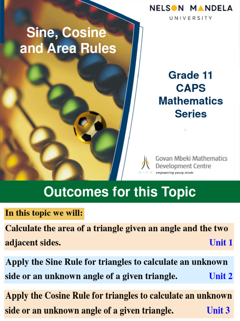 Sine, Cosine and Area Rules | PDF | Triangle | Trigonometry