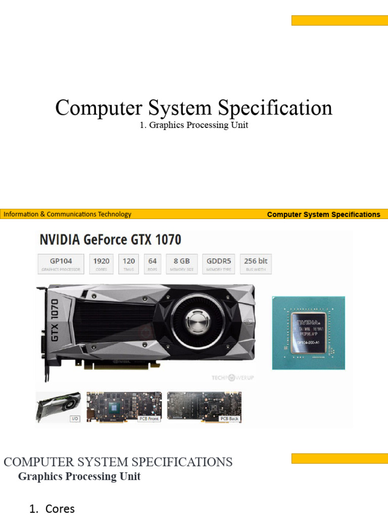 Grade 9 Lesson 3 System Specifications Part 5 GPU Students | PDF | Graphics Processing Unit ...